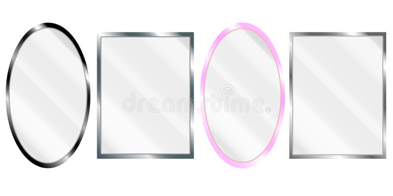 Set of Mirror. Realistic Mirror Template Stock Illustration ...
