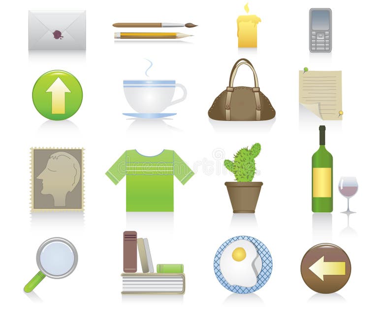 Set of miscellaneous icons stock vector. Illustration of cloth - 4515832