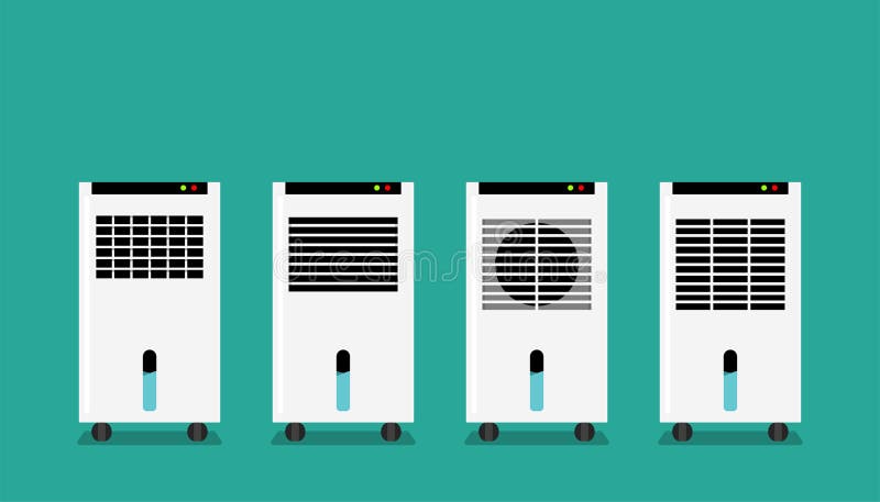 Set of Mist Fan in Flat Style, Front View, Vector Stock Vector ...