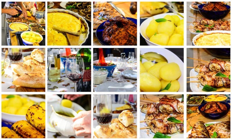 Set of Mixt Food and Drinks Stock Image - Image of food, sausage: 56932573