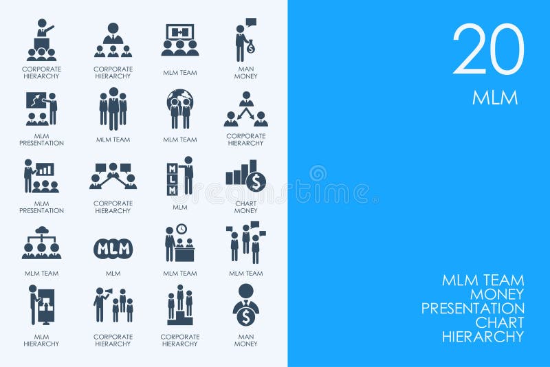 Set of MLM icons stock illustration. Illustration of multi - 81878075