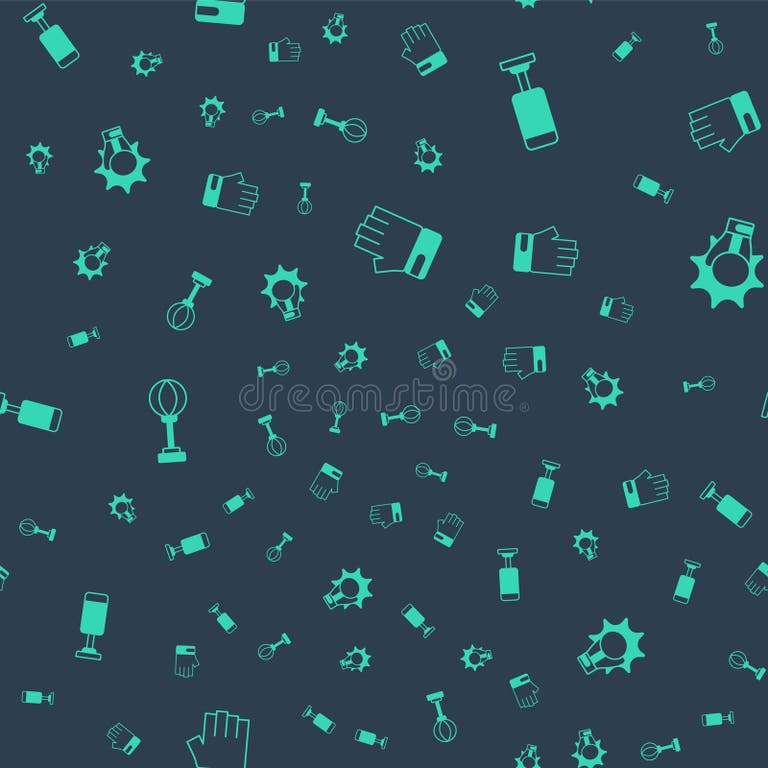 Set MMA Glove, Punching Bag, and Boxing on Seamless Pattern. Vector ...