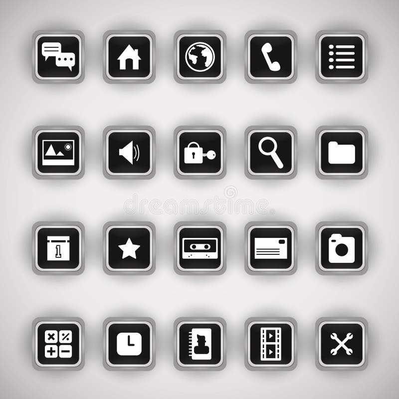 Set of Mobile Application Icons. Vector Illustration Decorative Design ...
