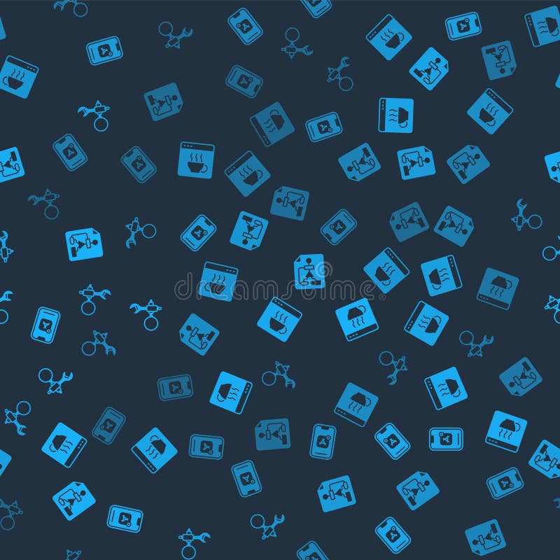 Set Mobile Apps Software Flowchart And Debugging On Seamless Pattern Vector Stock 2202