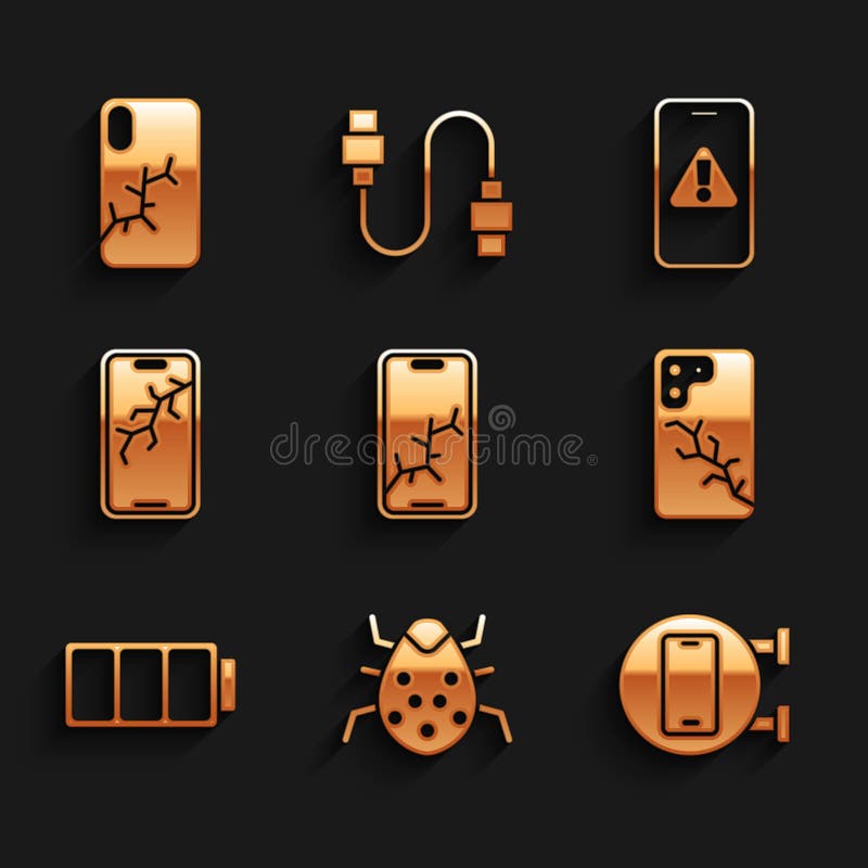 Set Mobile with Broken Screen, System Bug, Phone Repair Service ...