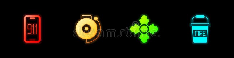 Set Mobile Emergency Call 911, Ringing Alarm Bell, Firefighter and ...