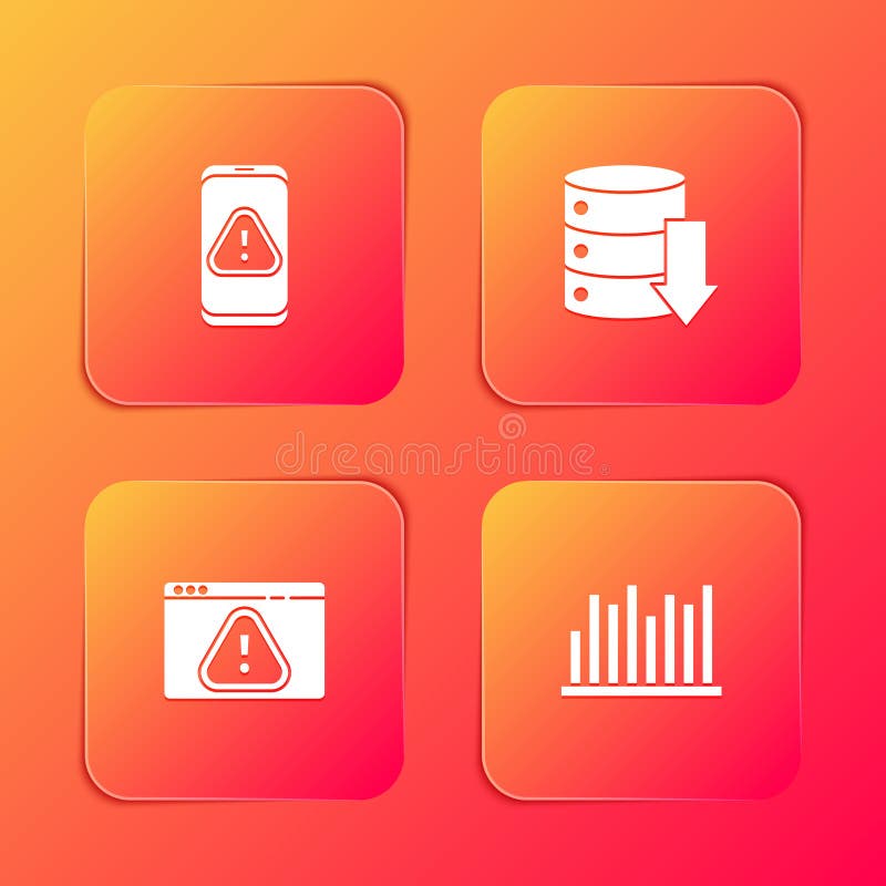 Set Mobile with Exclamation Mark, Server, Data, Web Hosting, Browser ... Set Mobile with Exclamation Mark, Server, Data, Web Hosting, Browser ...