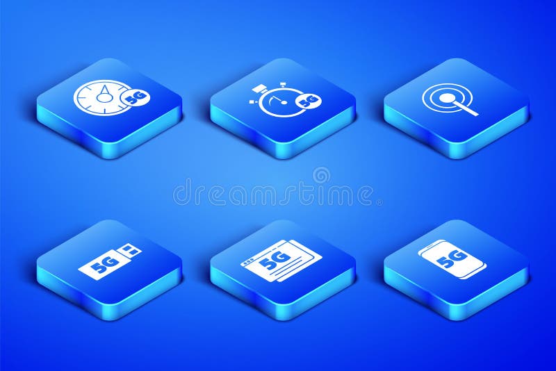 Set Mobile with 5G Network, Digital Speed Meter, Modem, and Antenna ...