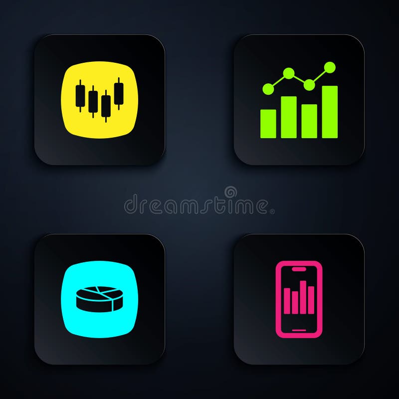 Set Mobile with Graph, Browser Stocks Market, Pie Chart Infographic and ...