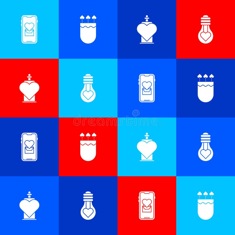 Set Mobile with Heart, Quiver and Arrows, Bottle Love Potion and Heart ...