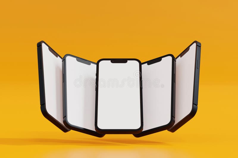 Set of Mobile Phone with Blank Screen, Mockup for Web Design Web Pages ...