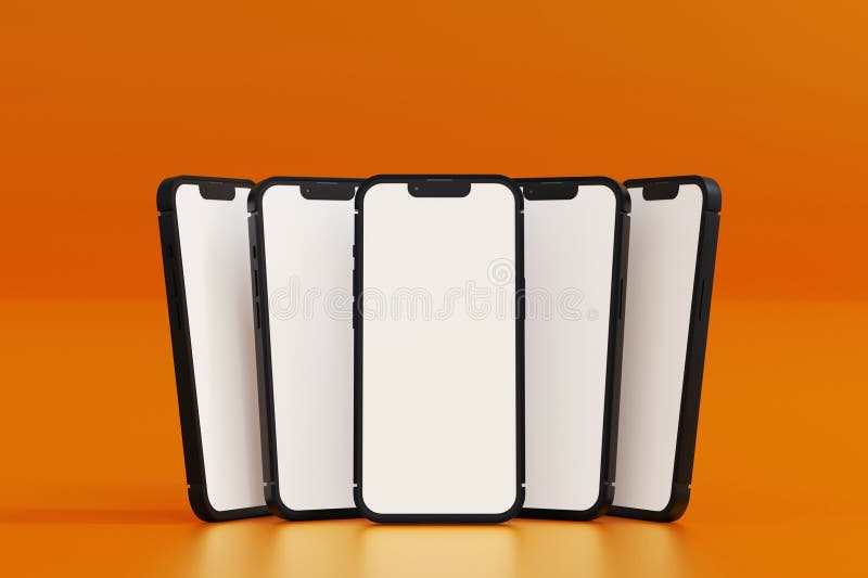 Set of Mobile Phone with Blank Screen, Mockup for Web Design Web Pages ...