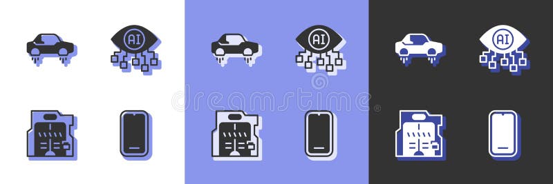 Set Mobile Phone, Fantastic Flying Car, Futuristic Sliding Doors and ...