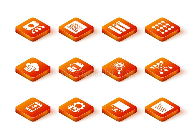 Set Mobile Phone Robot Setting Cloud Database Chat Computer Monitor Processor Cpu Web