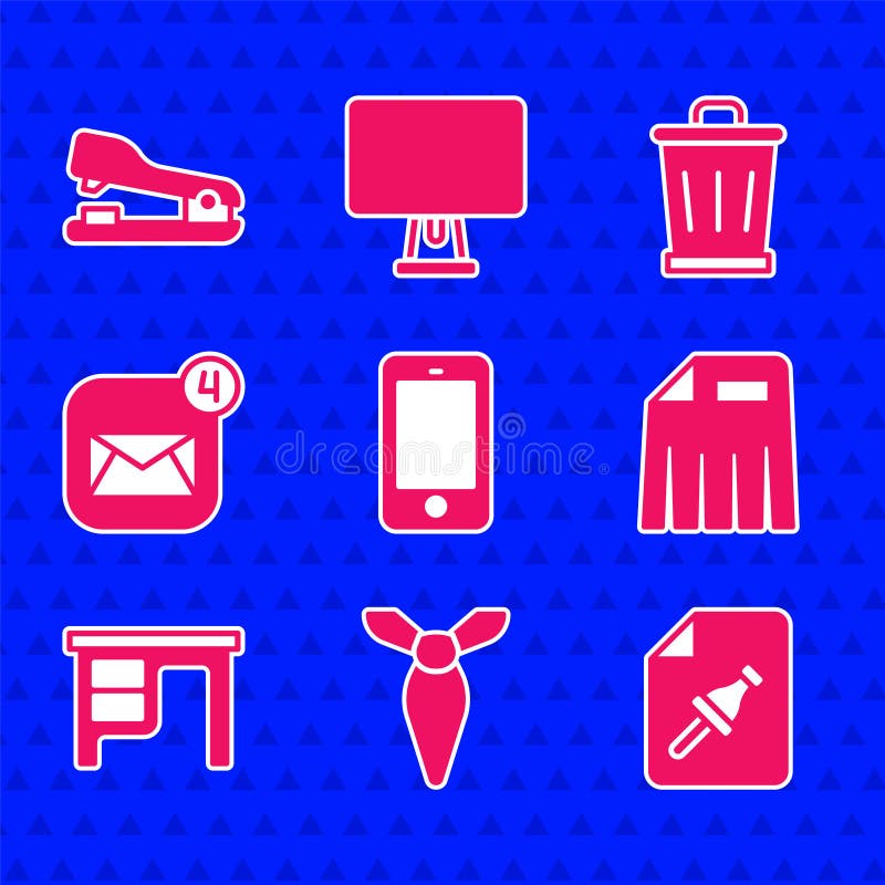 Set Mobile Phone, Tie, Note Paper with Push Button, Paper Shredder ... Set Mobile Phone, Tie, Note Paper with Push Button, Paper Shredder ...