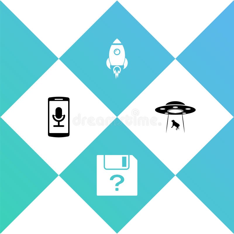 Set Mobile Recording, Unknown Document, Rocket Ship with Fire and UFO ... Set Mobile Recording, Unknown Document, Rocket Ship with Fire and UFO ...