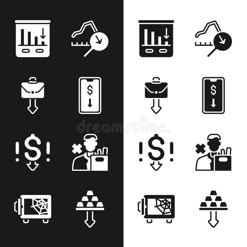 Set Mobile Stock Trading, Briefcase, Pie Chart Infographic, Global Economic Crisis, Dollar Rate ...