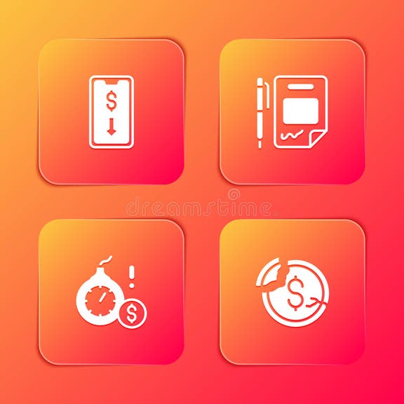 Set Mobile Stock Trading, Contract Money and Pen, Money Bomb Dollar Crisis and Dollar Rate ...