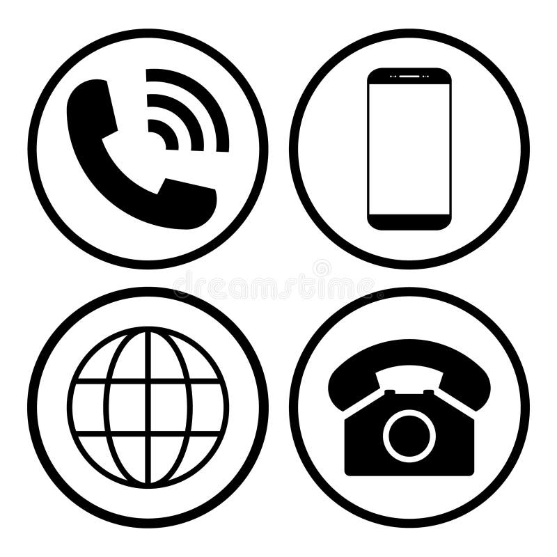 Set of Mobile Telephone Smartphone and Www Icon, Chat Web Internet ...