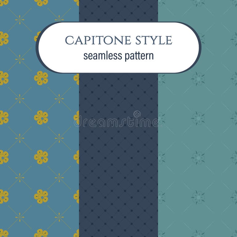 Set of Mockup Seamless Patterns in the Style of Capitonne Capitone ...