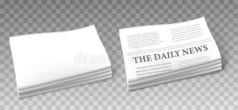 Newspaper Blank White Paper Sheets Realistic Mockup Vector Illustration ...