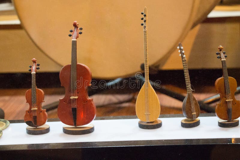Set of Models of Wooden Musical Instruments Stock Image - Image of ...