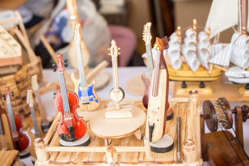 Set of Models of Wooden Musical Instruments Stock Image - Image of ...