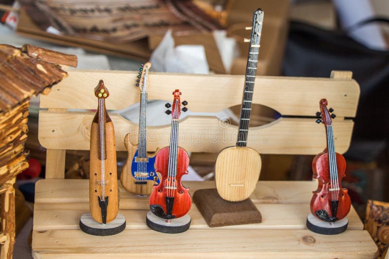 Set of Models of Wooden Musical Instruments Stock Photo - Image of ...