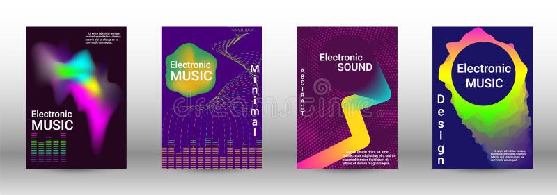 Set of musical backgrounds stock vector. Illustration of modern - 15305061