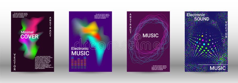 Set of Modern Abstract Musical Backgrounds. Stock Vector - Illustration ...