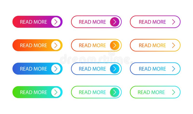 Set Of Modern Action Button For Web Mobile Apptemplate Gradient Navigation Button Menu For 2642