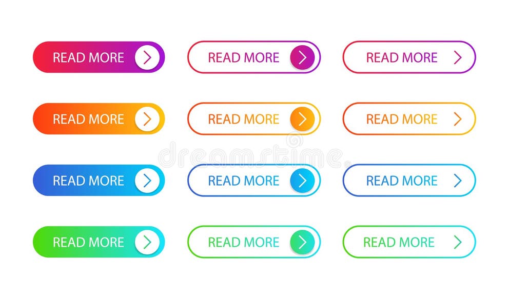Set of Modern Action Button for Web, Mobile App.Template Gradient Navigation Button Menu for ...