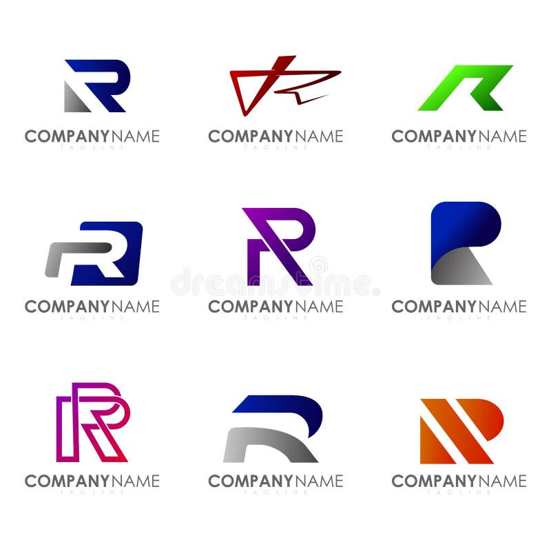 Set of Modern Alphabet Logo Design Letter N Stock Vector - Illustration ...