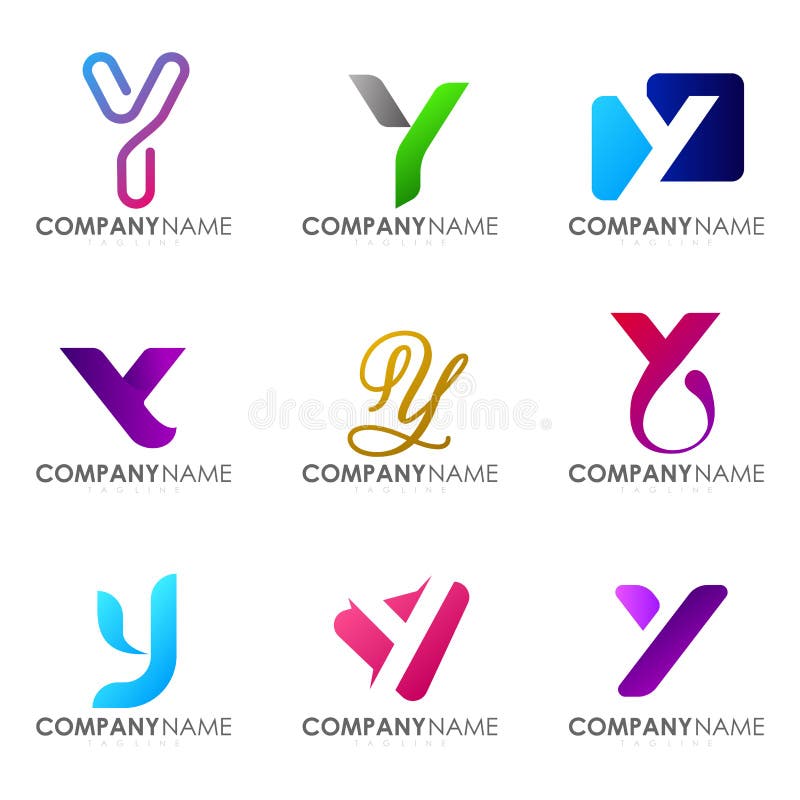 Set of Modern Alphabet Logo Design Letter N Stock Vector - Illustration ...