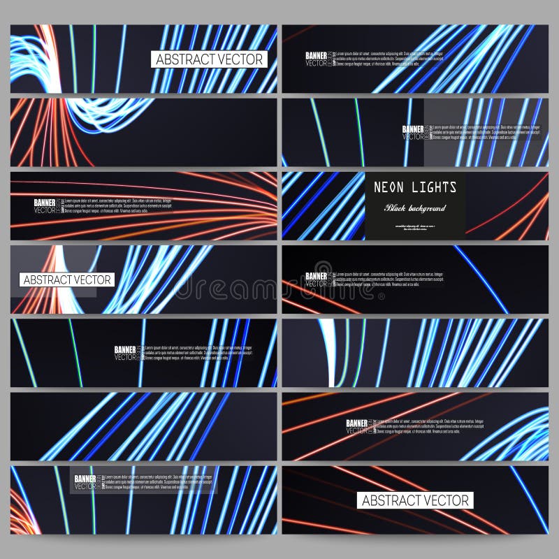 Abstract Swoosh Line Header Web Footer Set Stock Vector - Illustration ...