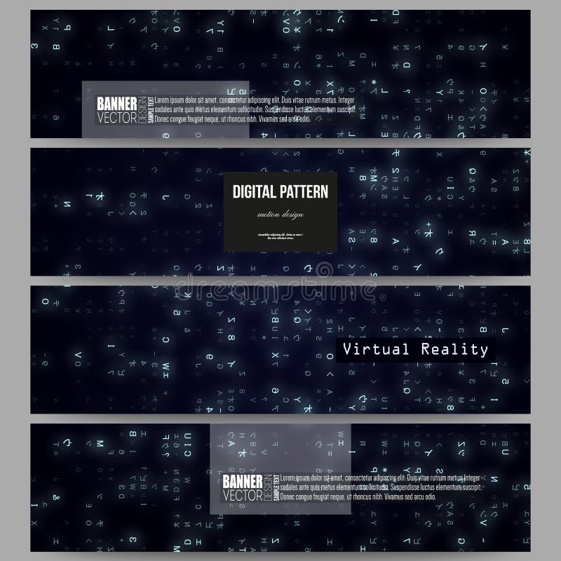 Set of Modern Banners. Virtual Reality, Abstract Technology Background ...