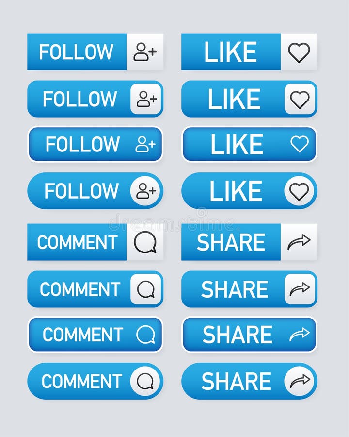 Set of Modern Buttons, Different Gradient. Click the Gradient Button ...