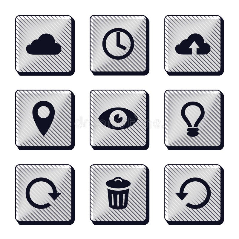 Set of Modern Buttons Icons Stock Vector - Illustration of circle ...