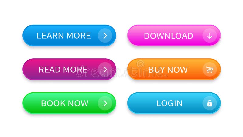 Set of Modern Buttons for Website Stock Vector - Illustration of ...