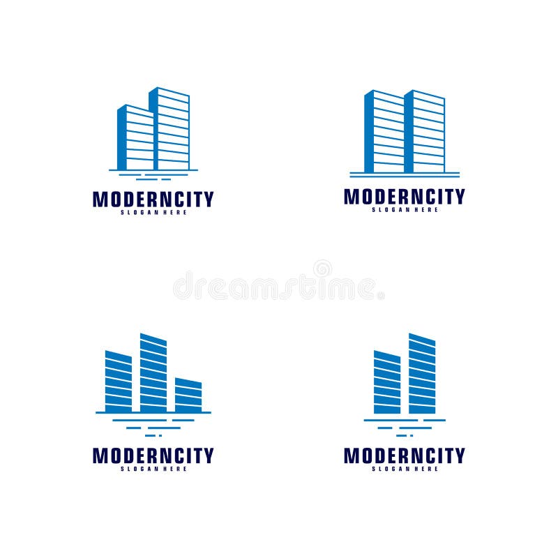 Set of Modern City Logo Design Template. Skyline Design Vector ...