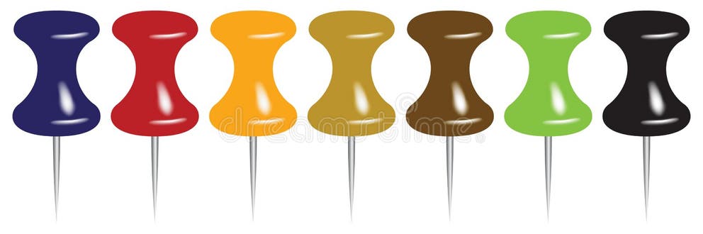 Set of colored pins stock vector. Illustration of green - 108734193