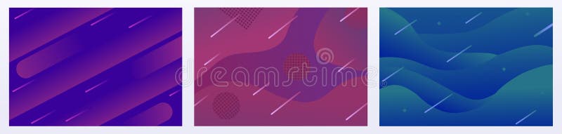 Set of Modern Colorful Abstract Gradient Wavy Geometric Backgrounds ...