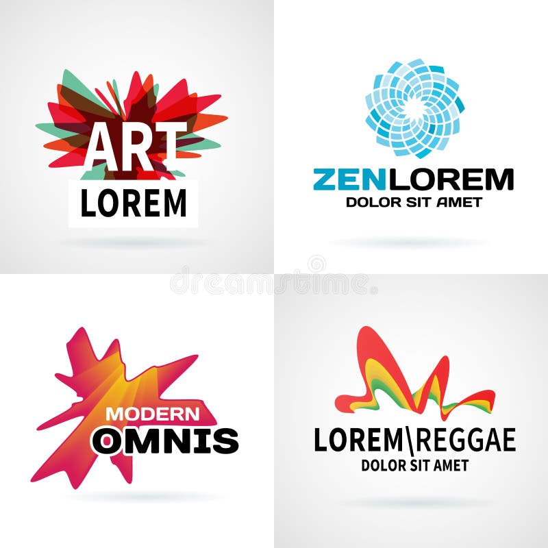 Set of Modern Colorful Abstract Logo Emblem Vector Stock Vector ...