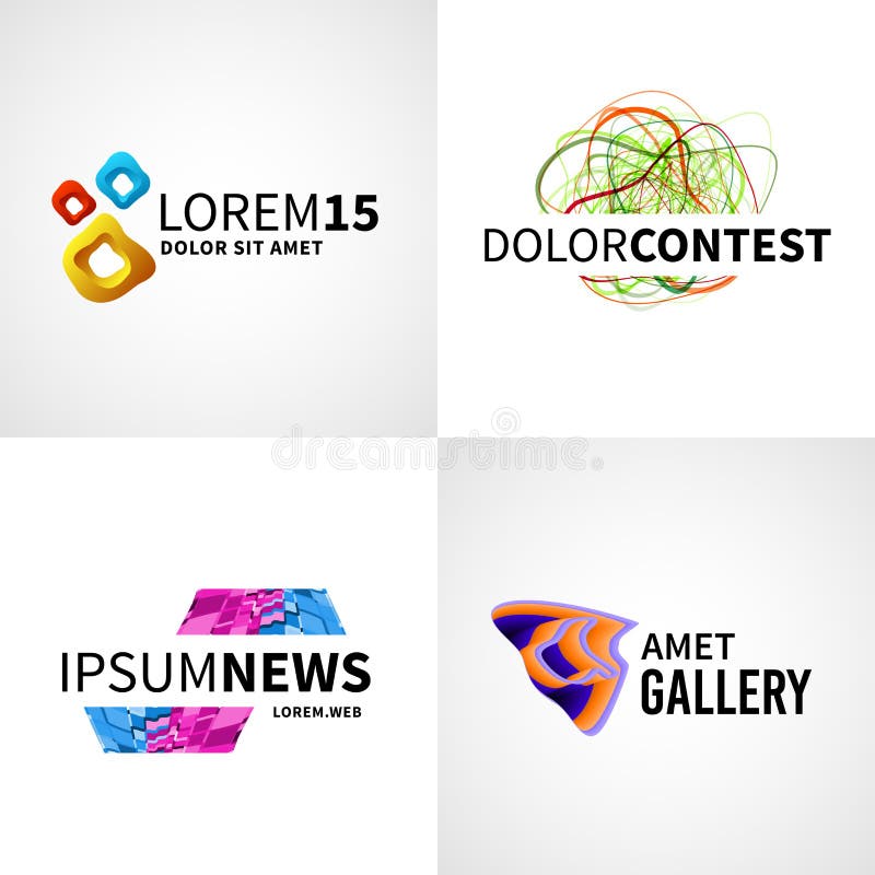 Set of Modern Colorful Abstract News Web Contest Stock Vector ...