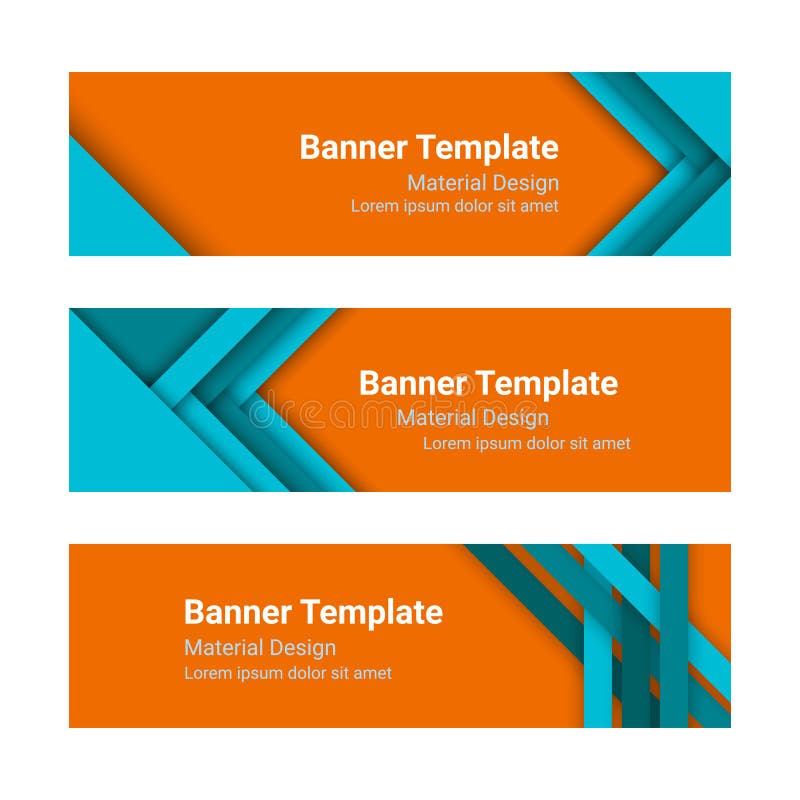 Set of Modern Colorful Horizontal Vector Banners in a Material Design ...