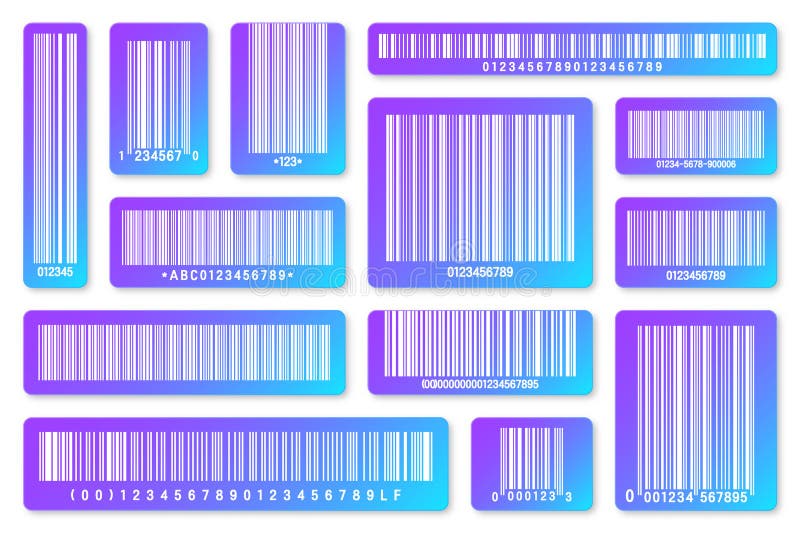 Set of Modern Colorful Product Barcodes. Identification Tracking Code ...