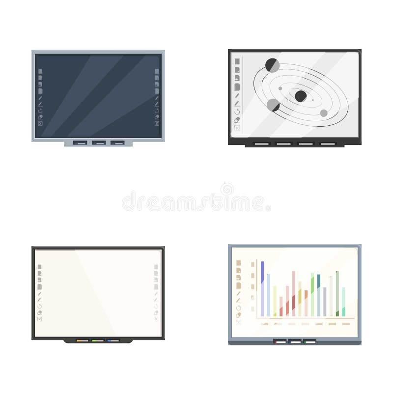 Set of Modern Computer Monitor Illustrations Stock Vector ...