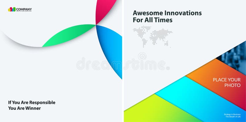 Set of Modern Design Abstract Templates with Colourful Circles ...