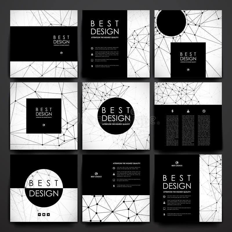 Set of Modern Design Banner Template in Molecular Structure Style Stock ...