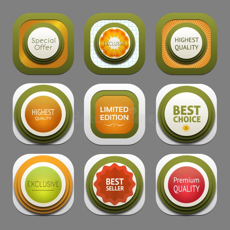 Set of Modern Design Labels Stock Vector - Illustration of elements ...